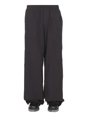 Off-White Logo Patch Wide-leg Trousers - Black