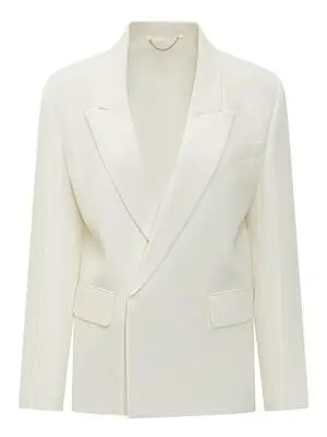 Victoria Beckham Sartorial Blazer With Notched Lapel - Ivory