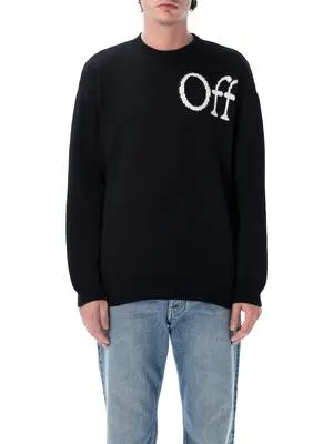 Off-White Oversized Logo Crewneck Sweater - Black