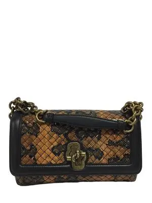 Bottega Veneta Loop Mini Intrecciato Leather Shoulder Bag - Brown