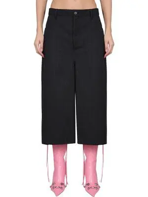 Balenciaga Loose Fit Wool Shorts - Black