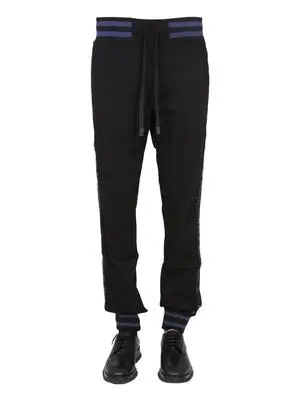 Versace Jogging Pants With Elastic - Black