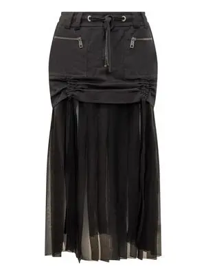 Dolce & Gabbana Black Chiffon Insert Mini Skirt - Nero