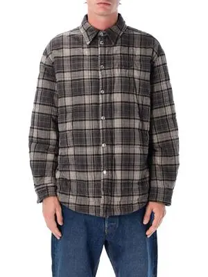 Off-White Spray Arrow Check Padded Overshirt - Grey