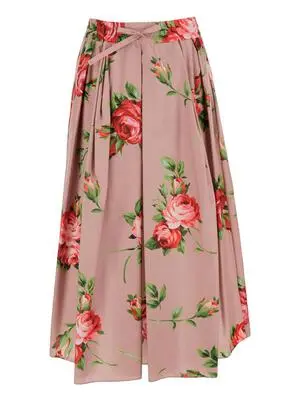 Dolce & Gabbana Rose Bouquet Midi Skirt - Pink