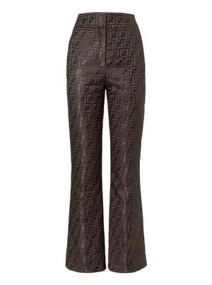 Fendi Monogram Jacquard Trousers - Brown
