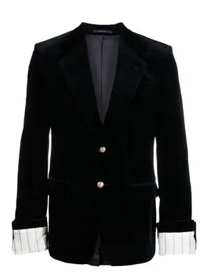 Gucci Stretch Cotton Velvet Single-breasted Blazer - Blue