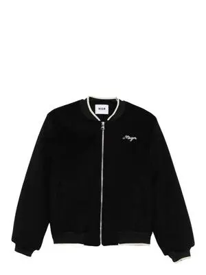 MSGM MSGM Varsity Jacket With Logo Detail Black