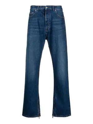 Off-White OFF-WHITE High-Waisted Straight-Leg Jeans With Zip Detail Mediumblue