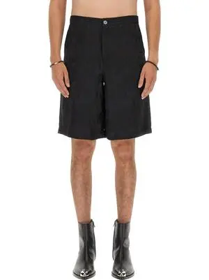 Alexander McQueen Logo Jacquard Viscose Shorts - Black