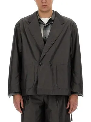 AIE Contrasting Wool Upper Casual Jacket - Grey