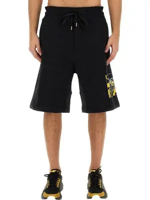 Versace Bermuda Shorts With Logo - Black