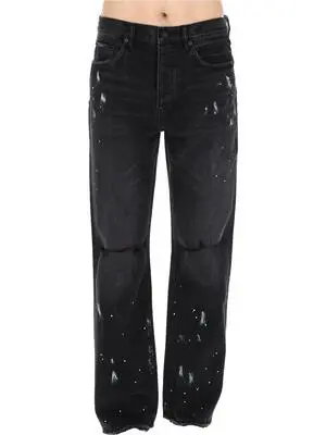 PURPLE BRAND Distressed Straight-leg Jeans - Black
