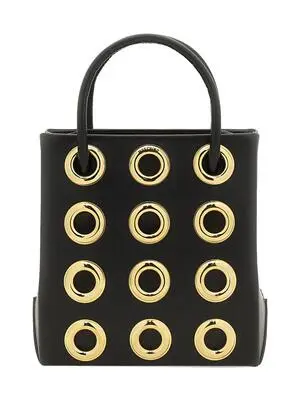 Moschino MOSCHINO Leather Bag With Metal Eyelets Black