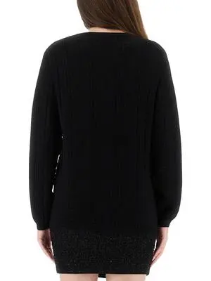 Balmain Monogrammed Knit Top - Black