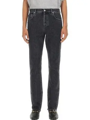 Gucci Denim Pants With Label - Black