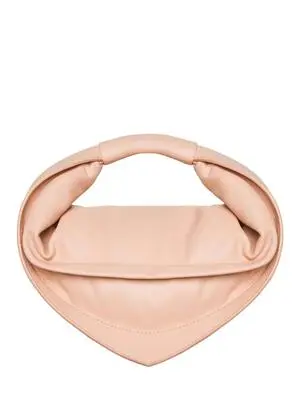 FEDERICO CINA Mini Lamb Leather Handbag With Top Handle And Removable Strap - Rosa