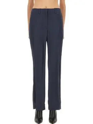 Theory THEORY Silk Effect Recycled Polyester Trousers Blue