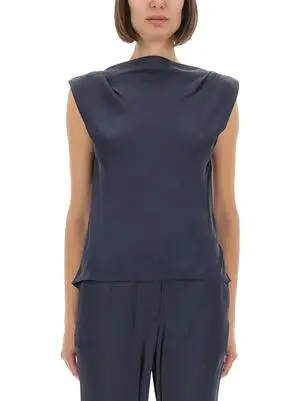 Theory Satin Mini Top - Blue