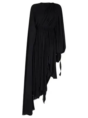 Balenciaga Draped Crepe Dress - Black