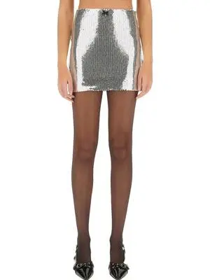 ROTATE BY BIRGER CHRISTENSEN ROTATE BIRGER CHRISTENSEN Sequined Mini Skirt Silver