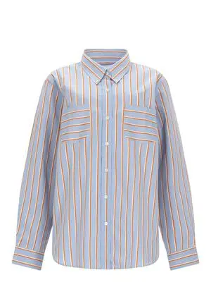 Dries Van Noten DRIES VAN NOTEN Striped Cotton Button-Down Shirt Azure
