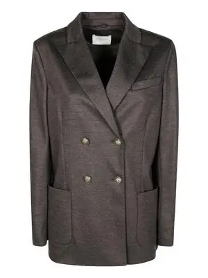 CIRCOLO 1901 Double-breasted Virgin Wool Jacket - Marrone