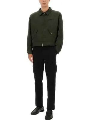 Kenzo Blouson Jacket With Stand Collar And Zip-up Closure - Darkkhaki