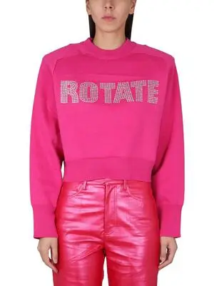 ROTATE BY BIRGER CHRISTENSEN Embellished Crewneck Sweatshirt - Fuchsia