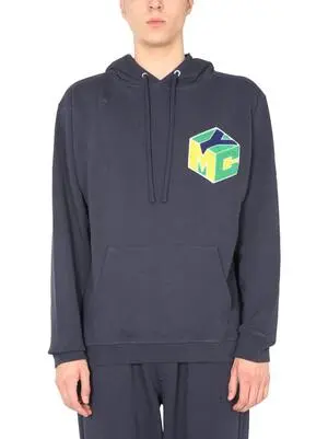 You Must Create Hooded Sweatshirt With Graphic Emblem - Blue