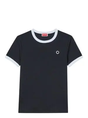 Kenzo KENZO Round Neck Embroidered Logo Badge T-shirt Nero