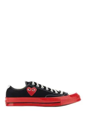 CONVERSE X COMME DES GARONS PLAY Comme Des Garçons Play Converse Heart Print Flat Sneakers - Black