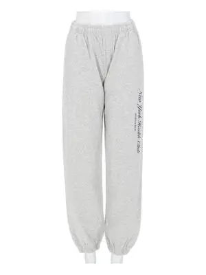 SPORTY & RICH Cotton Sweatpants With Logo Detail - Grey