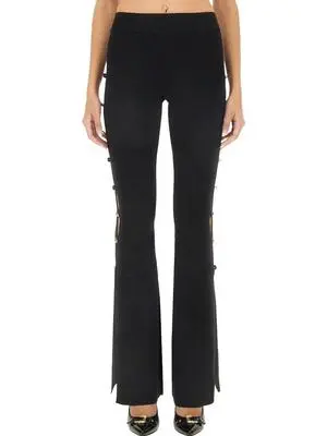 Versace Knit Pants With Button Detail - Black