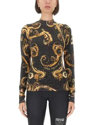 Versace Slim Fit Lurex Knit T-shirt - Multicolour