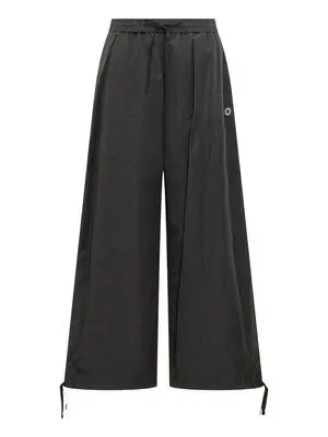 Kenzo Wide Leg Trousers With Adjustable Waistband - Black