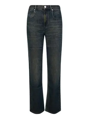 Isabel Marant Étoile Logo Patch Flared Jeans - Blu