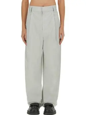 Bottega Veneta Bottega Veneta Cotton-Silk Relaxed Fit Trousers Grey