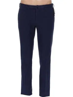 Incotex Cotton Blend Trousers With Tailored Fit - Blue