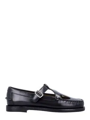 SEBAGO Angelina Leather Mary Jane Moccasins - Black