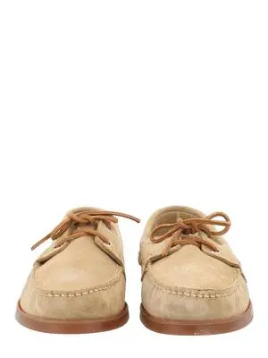 Paraboot PARABOOT Suede Lace-Up Moccasin Shoes Beige