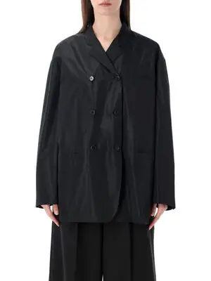 Prada Double-breasted Technical Taffeta Jacket - Black