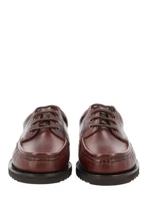 Paraboot Classic Calf Leather Lace-up Loafers - Brown
