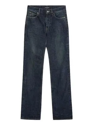 Saint Laurent Nico Low-rise Straight Jeans - Blue