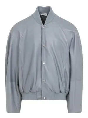 Fear Of God Leather 9 Raglan Bomber Jacket - Grey