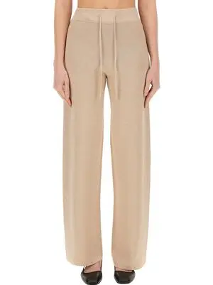 Fabiana Filippi Organic Cotton And Lurex Wide Leg Trousers - Beige