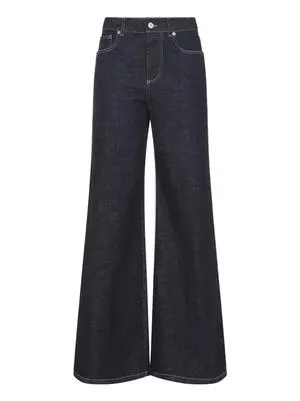 Marni Embroidered Wide Leg Trousers - Blue