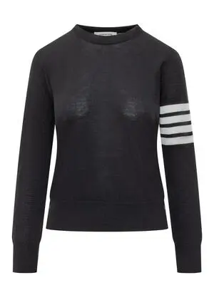 Thom Browne Pullover With Quattro Band - Navy