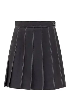 THOM BROWNE THOM BROWNE Pleated Mini Skirt With Contrast Stitching