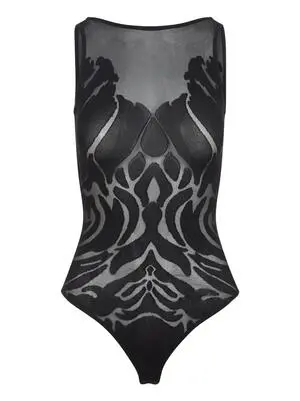 Wolford WOLFORD Sleeveless Bodysuit With Sheer Panel Detailing Black